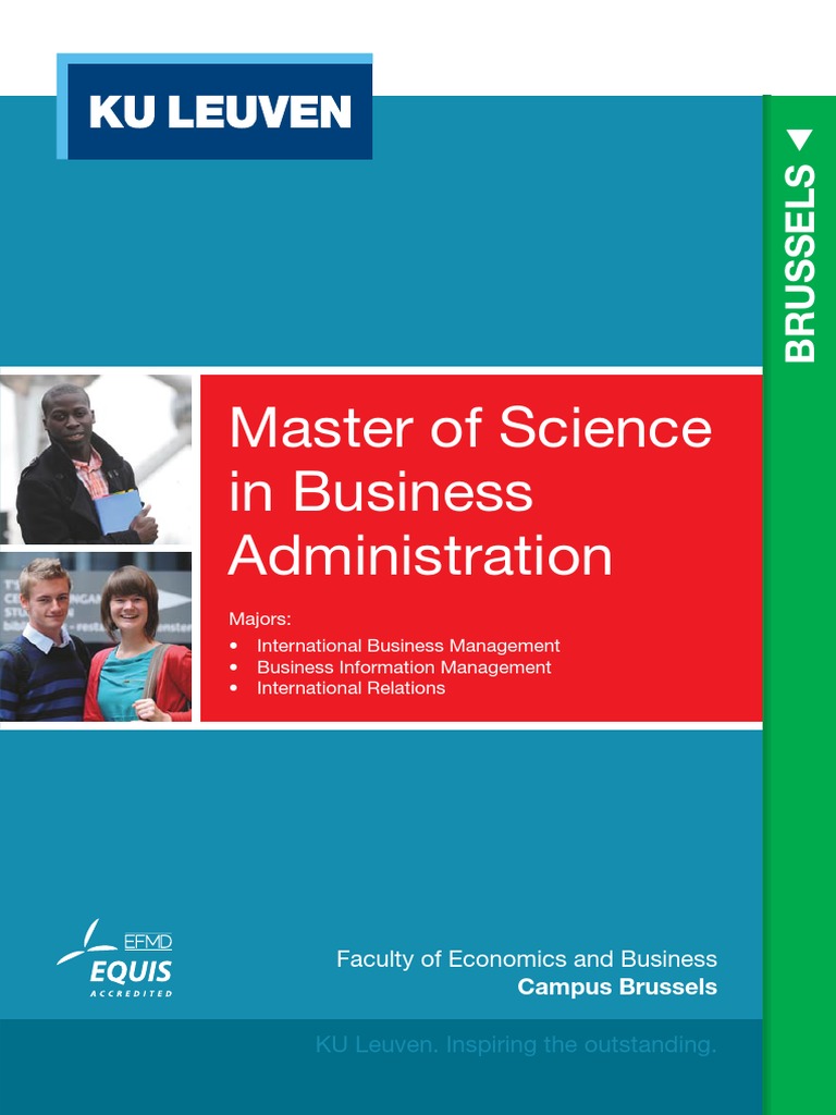 Master of Science in Business Administration: KU Leuven. Inspiring The ...