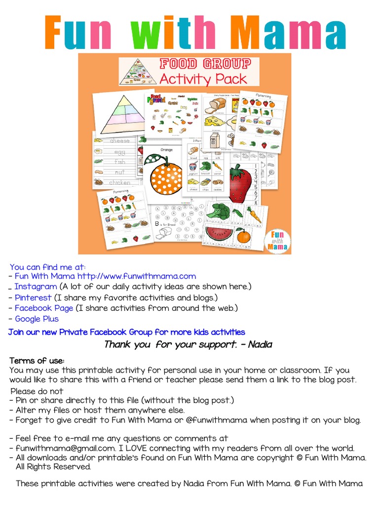 Food Groups Activity Pack PDF | PDF