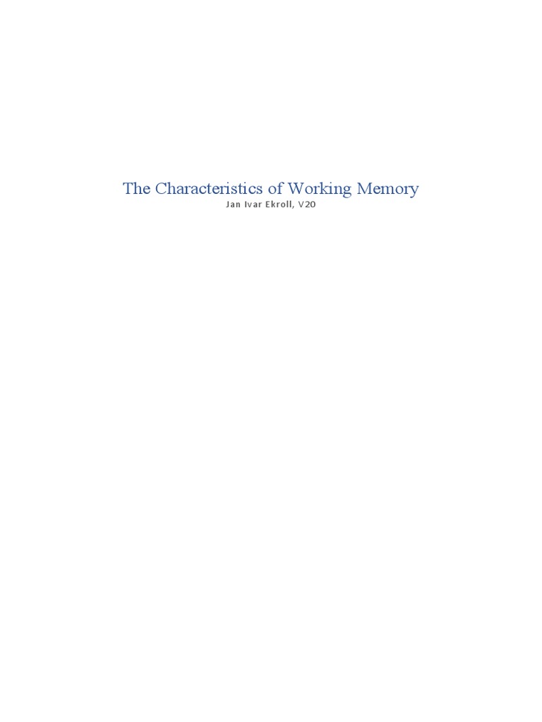 The Characteristics of Working Memory | PDF | Mental Processes ...