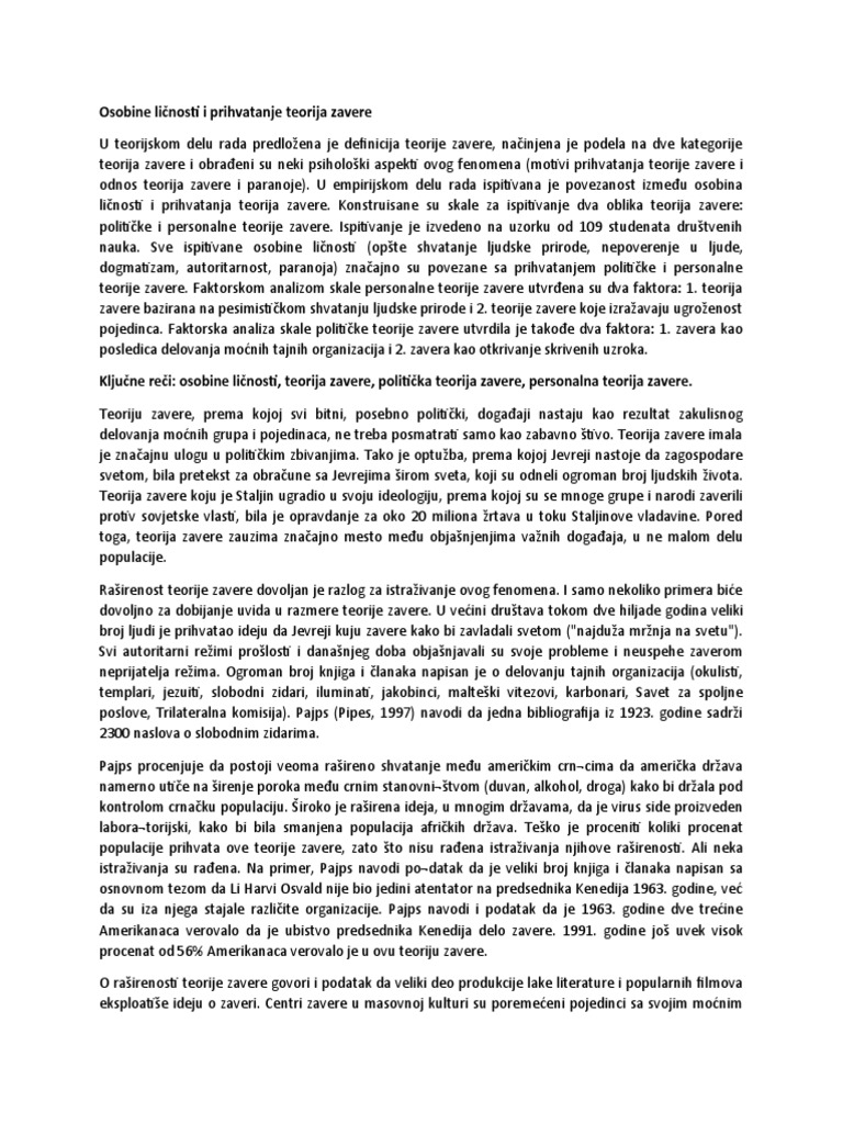 Teorije Zavere | PDF
