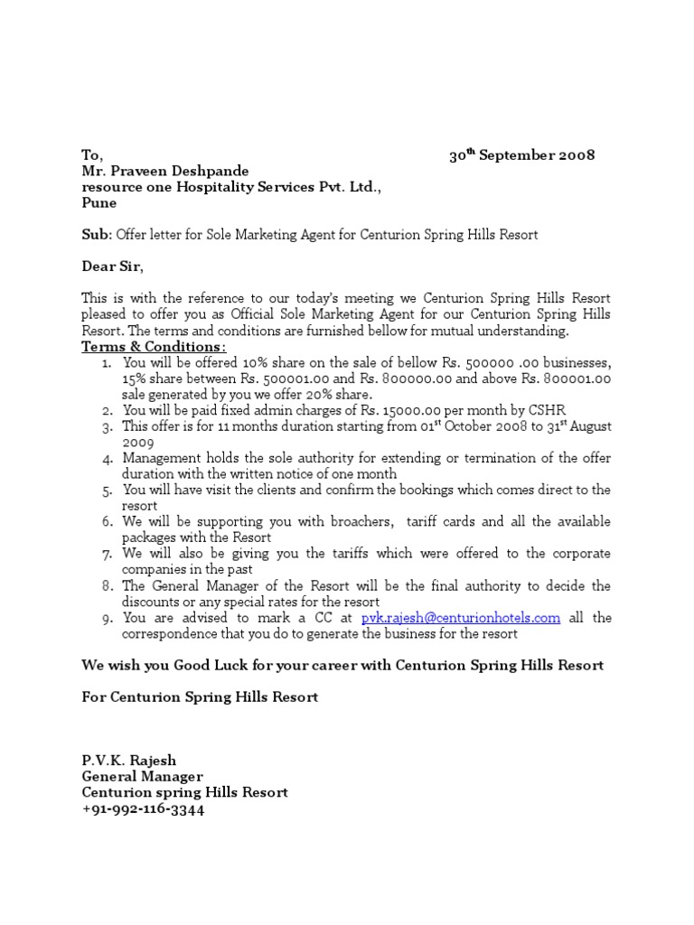 Resource One Offer Letter | PDF