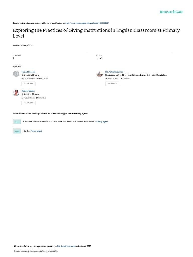 Exploring The Practices of Giving Instructions in English Classroom at ...