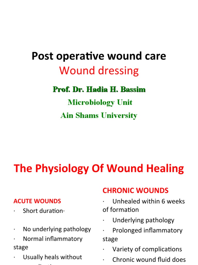 Post Operative Wound Care | PDF | Infection | Wound