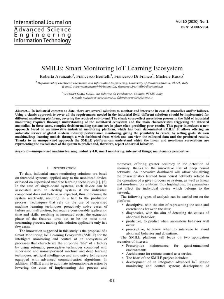 Smile: Smart Monitoring Iot Learning Ecosystem | PDF | Internet Of ...