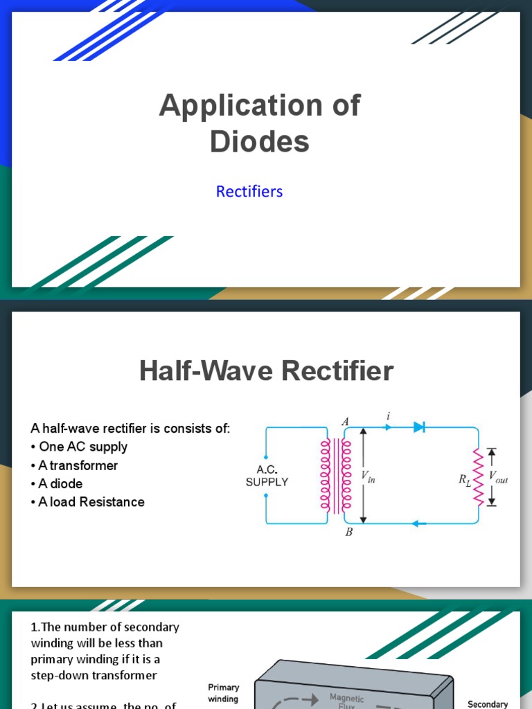 Application of Diodes: Rectifiers | PDF | Rectifier | Diode