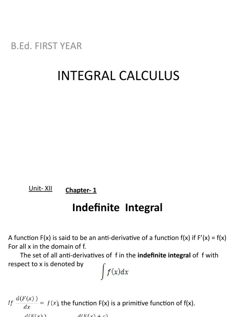 Indefinite Integral | PDF