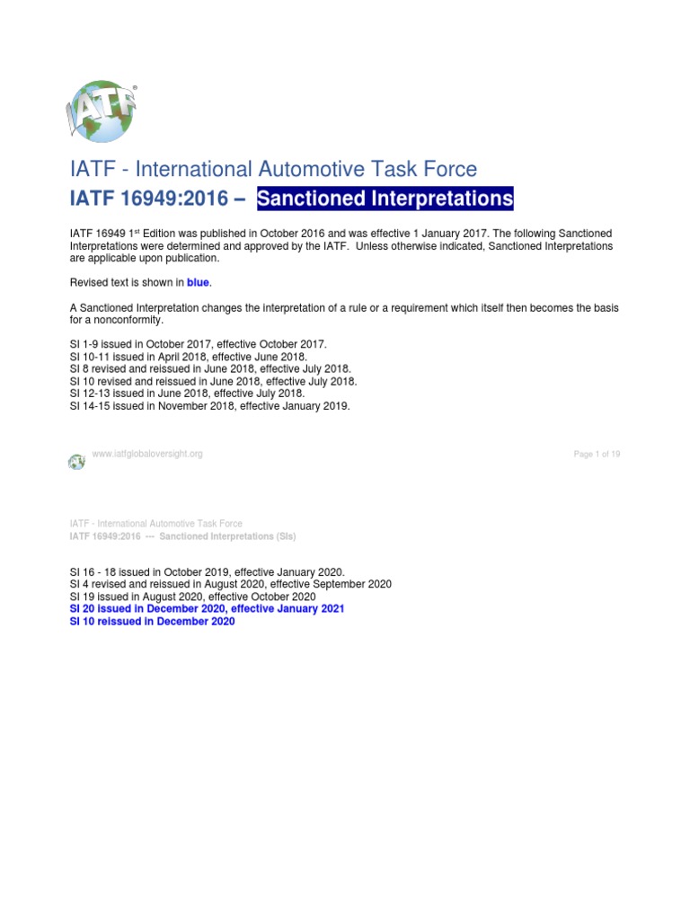 IATF - International Automotive Task Force | PDF | Iso 9000 | Quality ...