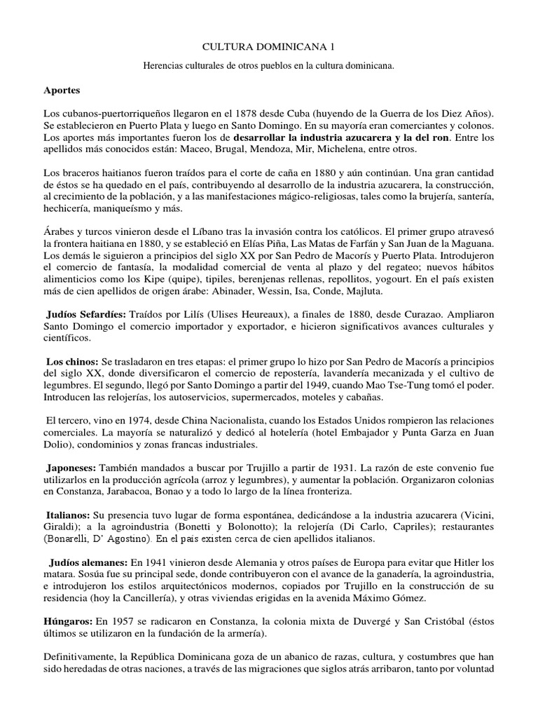 Culturas en Republica Dominicana | PDF | República Dominicana | Agricultura
