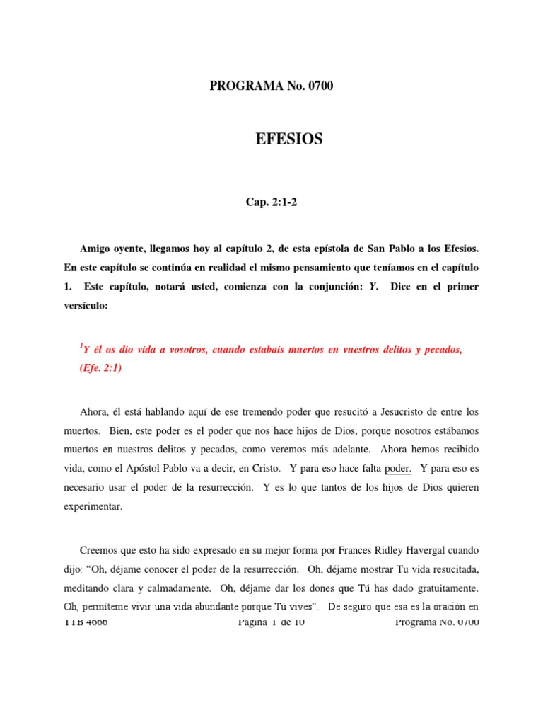Efesios 2 1 2 Pdf Pdf Pablo El Apóstol Espíritu Santo
