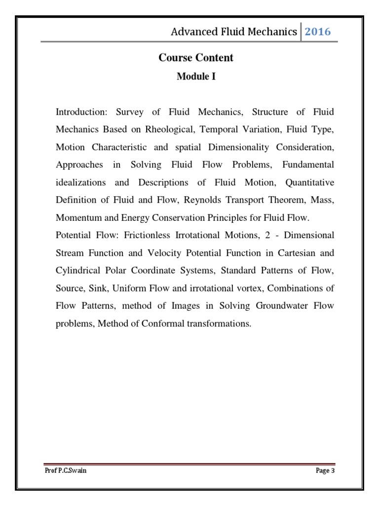 Advanced Fluid Mechanics - I | PDF | Buoyancy | Fluid Dynamics