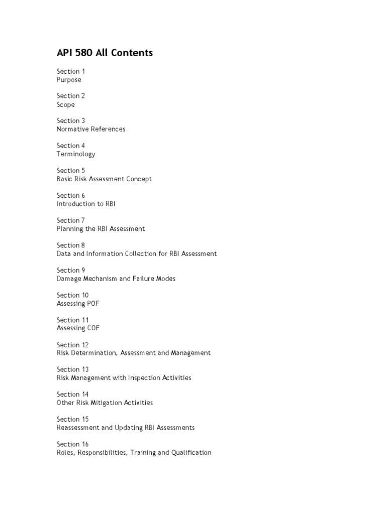 API 580 - All Contents PDF | PDF