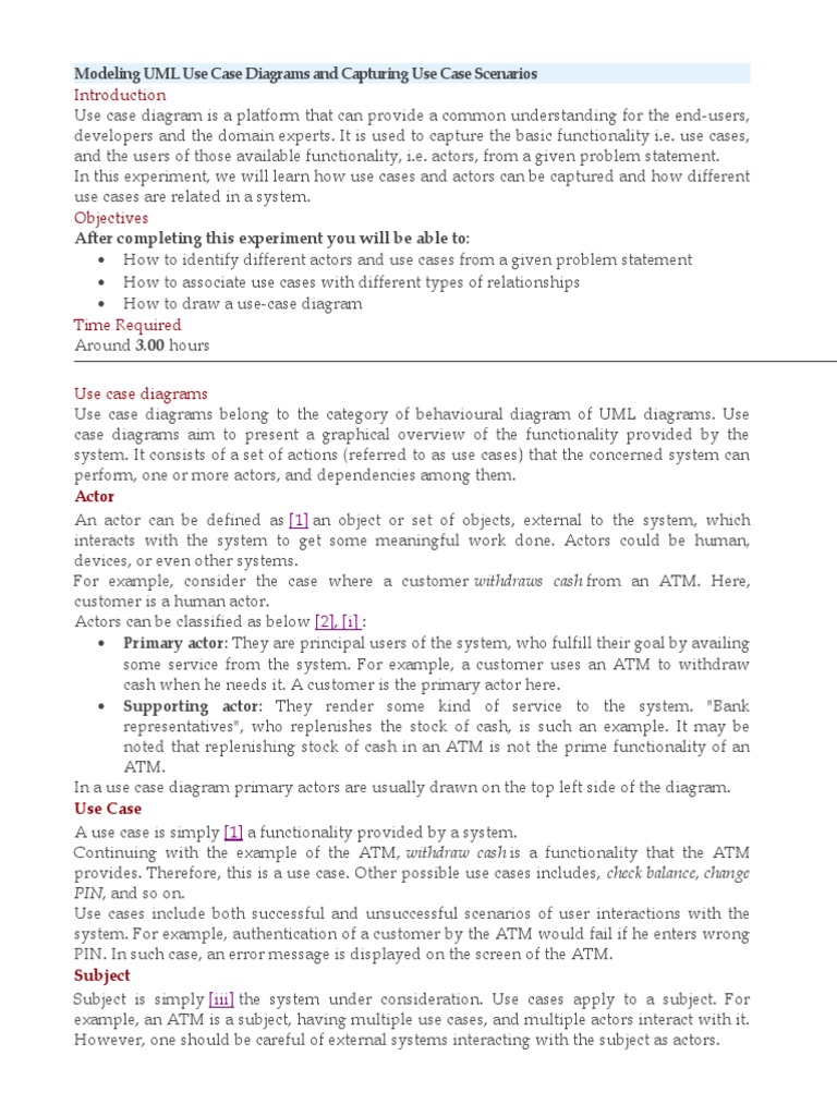 Assignment 3 Modeling Uml Use Case Diagrams and Capturing Use Case Scenarios | PDF | Use Case ...