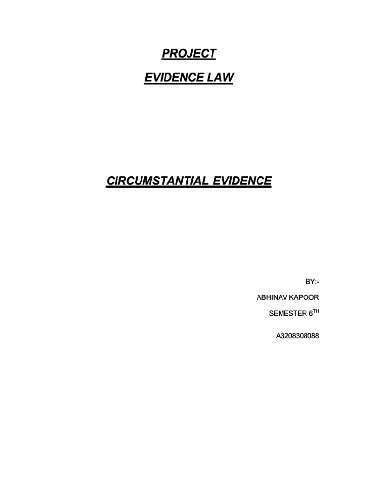 PDF Circumstantial Evidence DD | PDF | Circumstantial Evidence | Legal ...