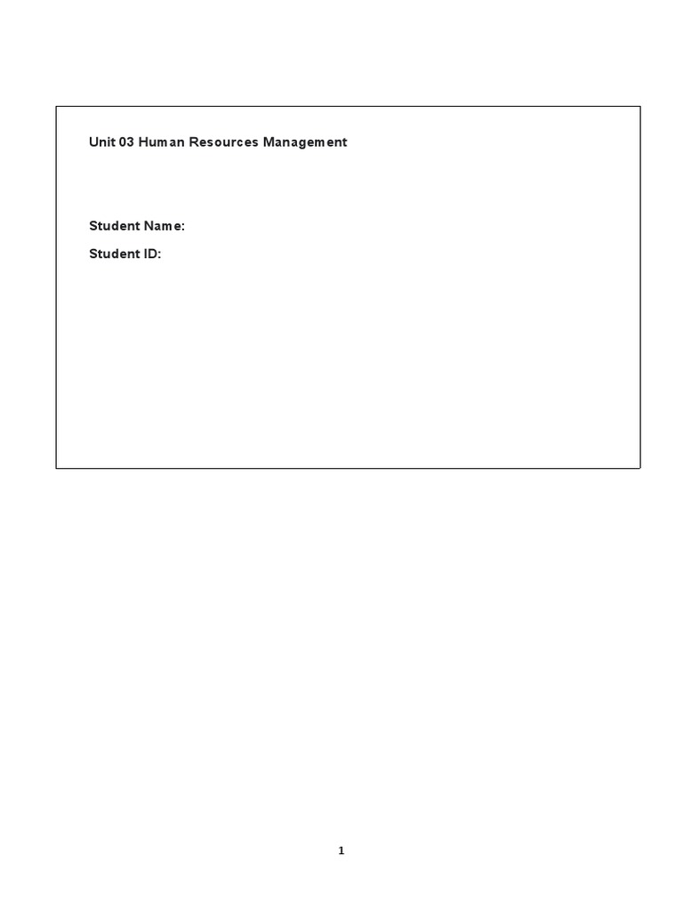 Unit 03 Human Resources Management 20 | PDF | Human Resource Management ...