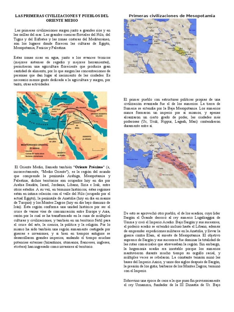 Las Primeras Civilizaciones Y Pueblos Del Oriente Medio Pdf