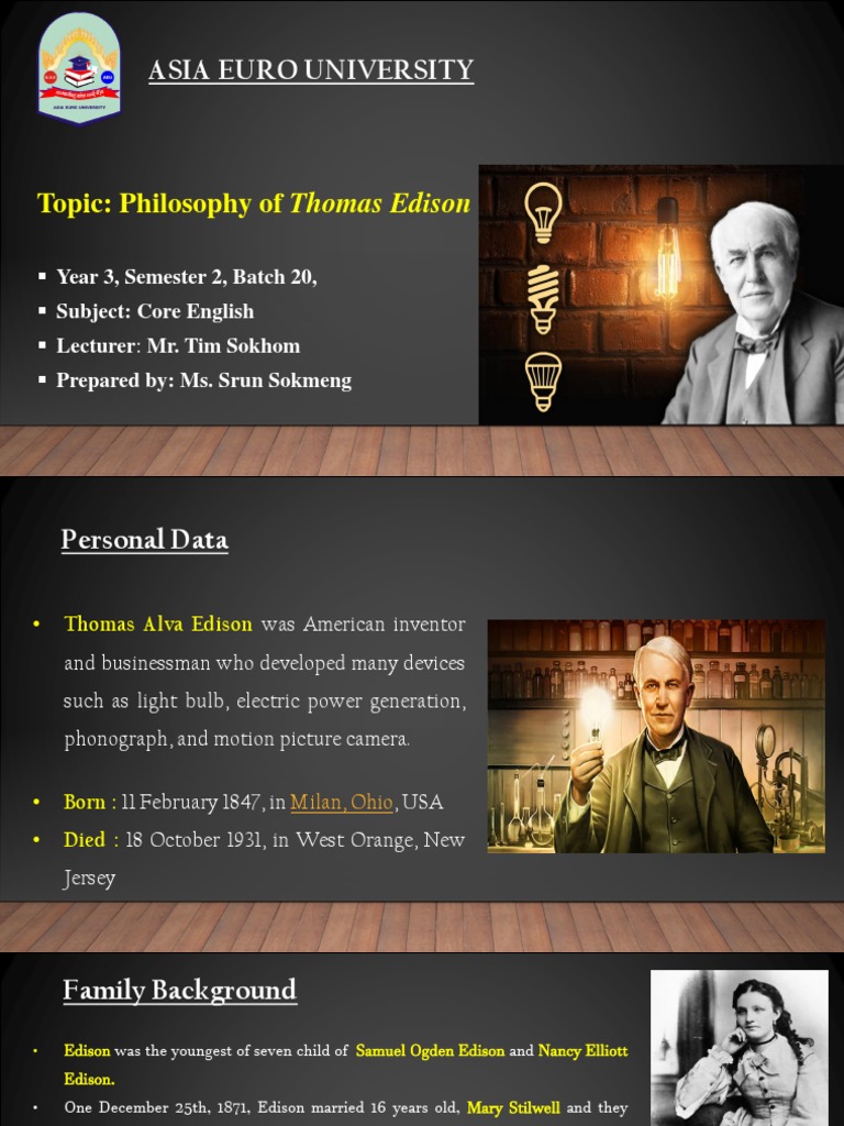 Thomas Edison (Slide) | PDF