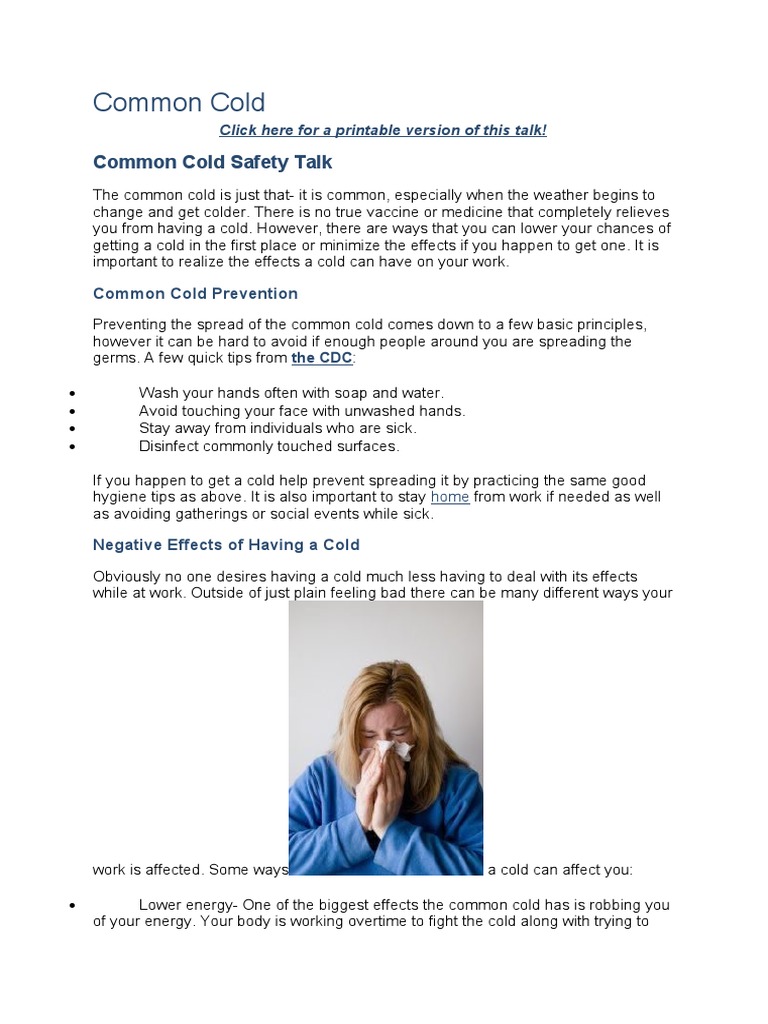Common Cold 1 | PDF | Common Cold | Hygiene