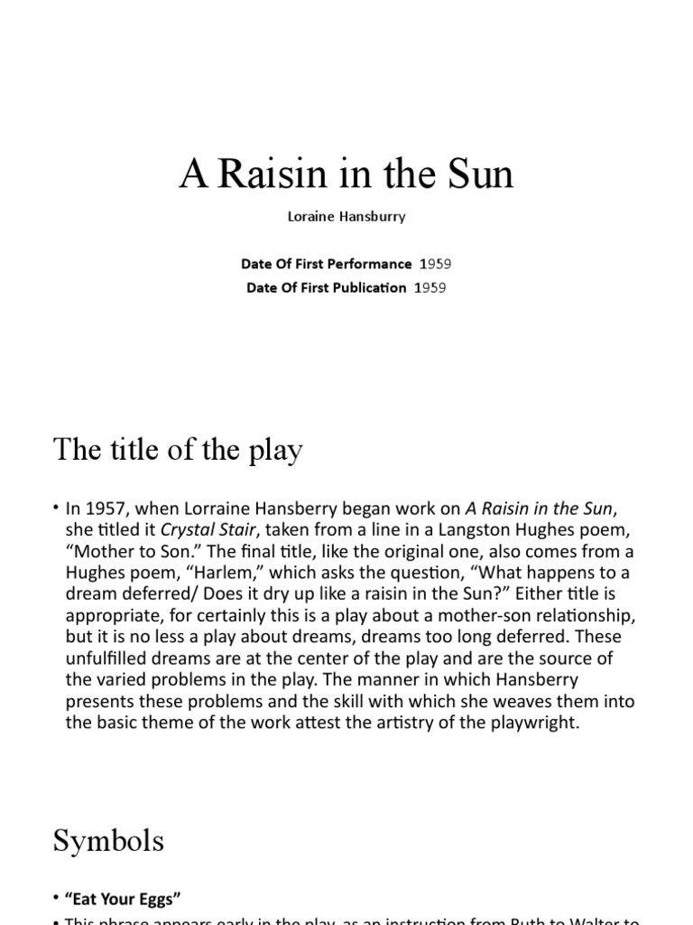 A Raisin in The Sun | PDF