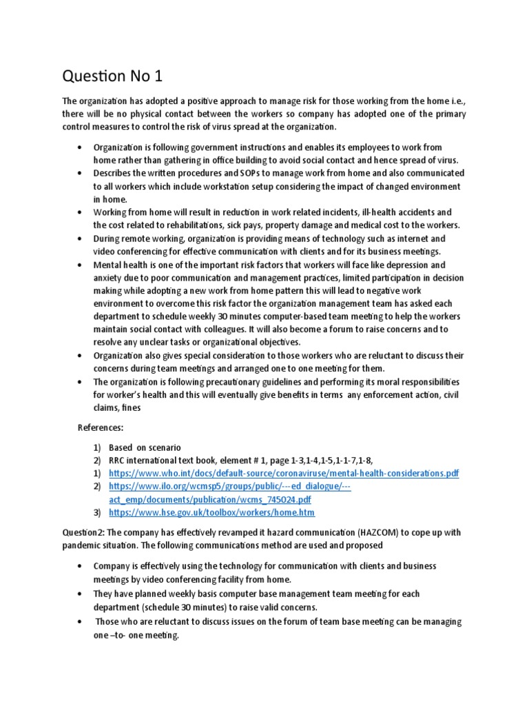 Question No 1: Act - Emp/documents/publication/wcms - 745024 PDF | PDF | Computers