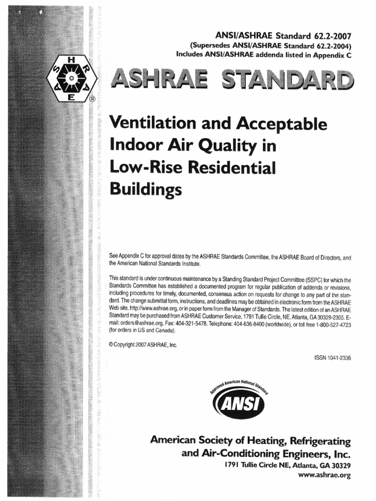 Ashrae 62.2 2007 | PDF