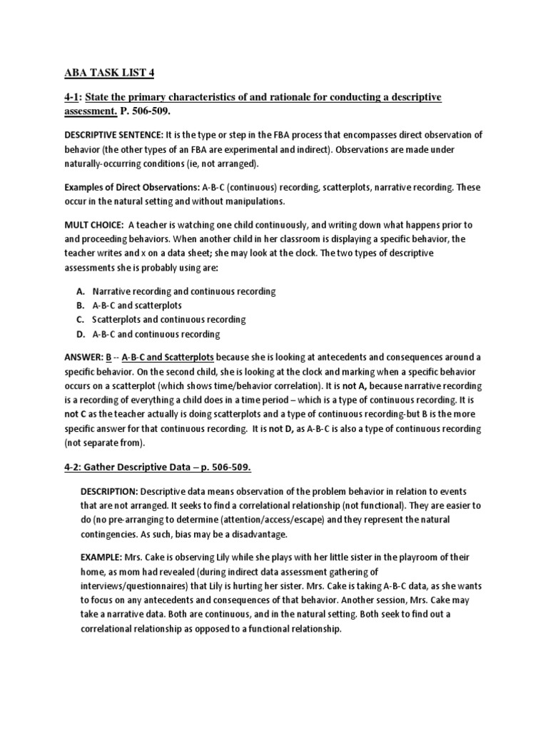 ABA Task List 4 | PDF | Reinforcement | Hypothesis