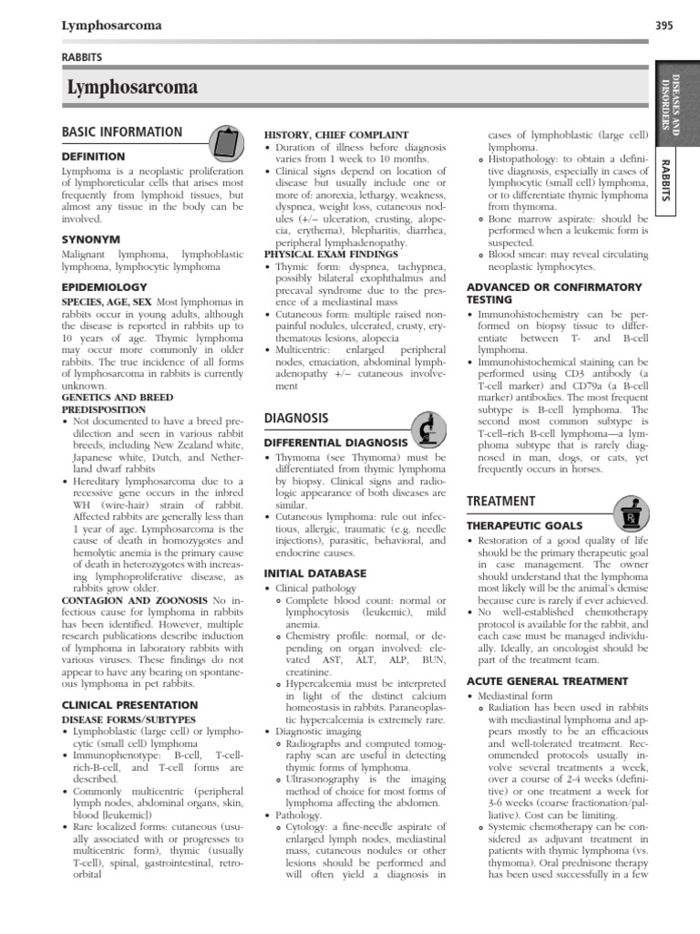 Lymphosarcoma: Basic Information | PDF | Lymphoma | Thymus