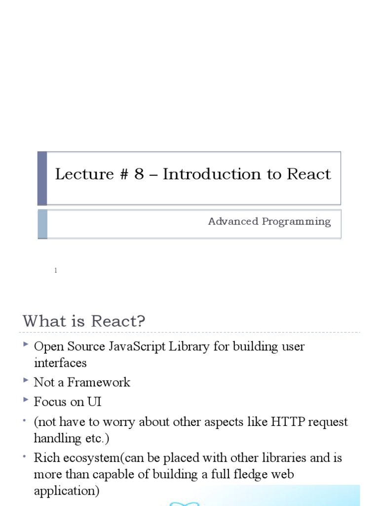Lecture 12 Introduction To React Js Pdf Java Script Html Element