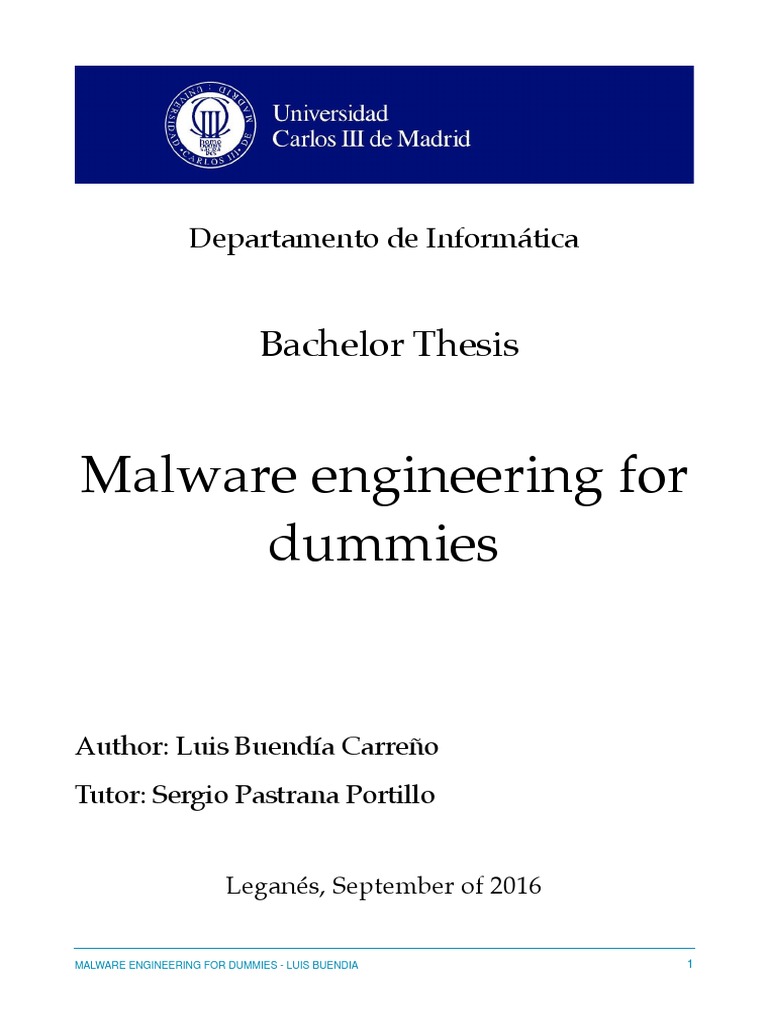 Malware Engineering For Dummies: Bachelor Thesis | PDF | Computer Virus ...