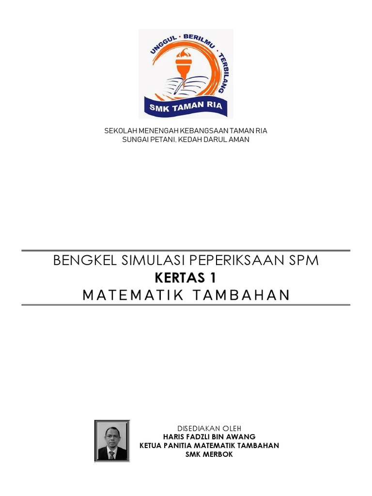 2018 SMK TAMAN RIA K1 Matematik Tambahan | PDF