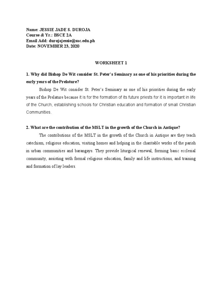 Worksheet 1 (Week 13-14) | PDF