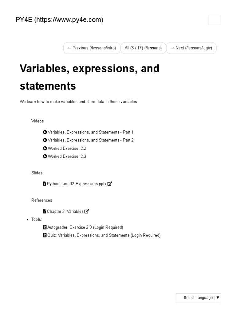 Intro To Python Variables Pdf