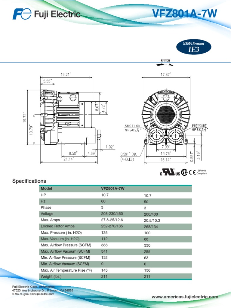 VFZ801A-7W Specifications Overview | PDF