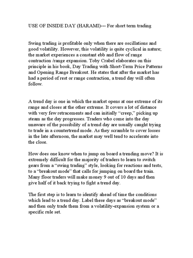 Use of Inside Day | PDF | Day Trading | Investing