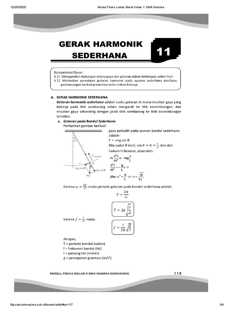 Modul Fisika Gerak Harmonis | PDF
