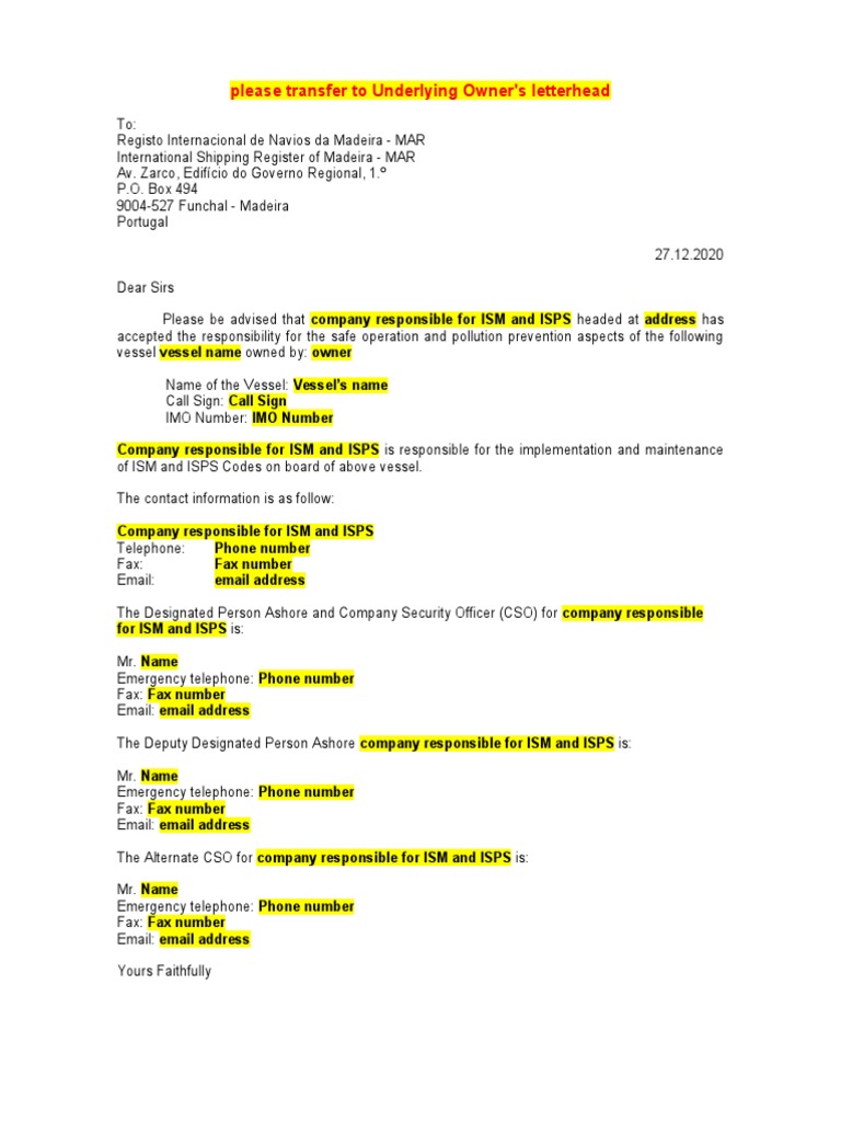 ISM Declaration Annex E | PDF