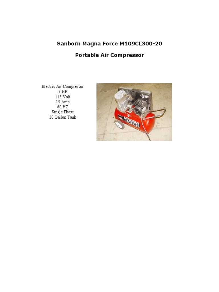3 HP Air Compressor PDF | PDF