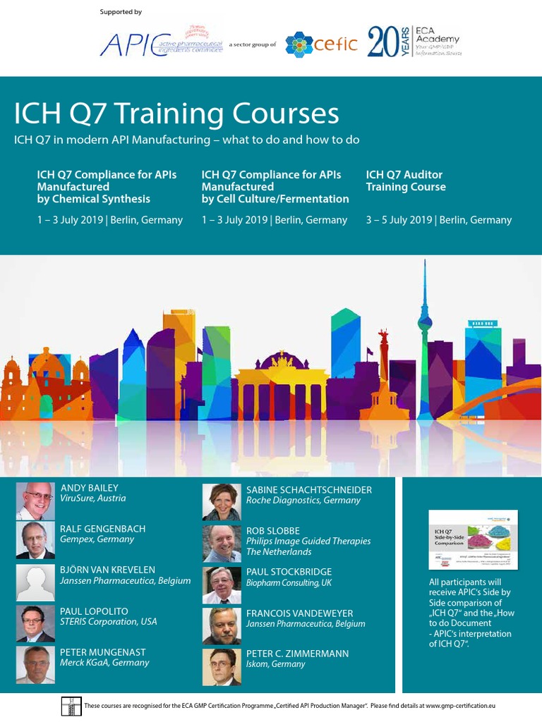 ICH Q7 Compliance Training Courses | PDF | Verification And Validation ...