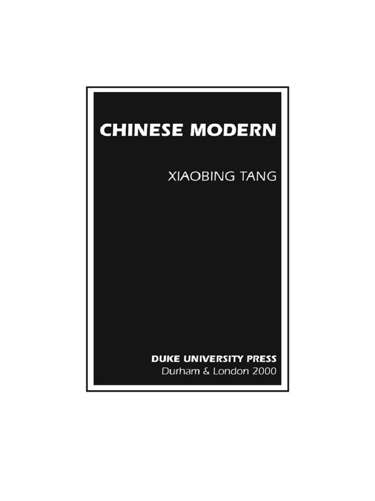 Chinese Modern (Xiaobing Tang) | PDF | Chinese Literature | Novels