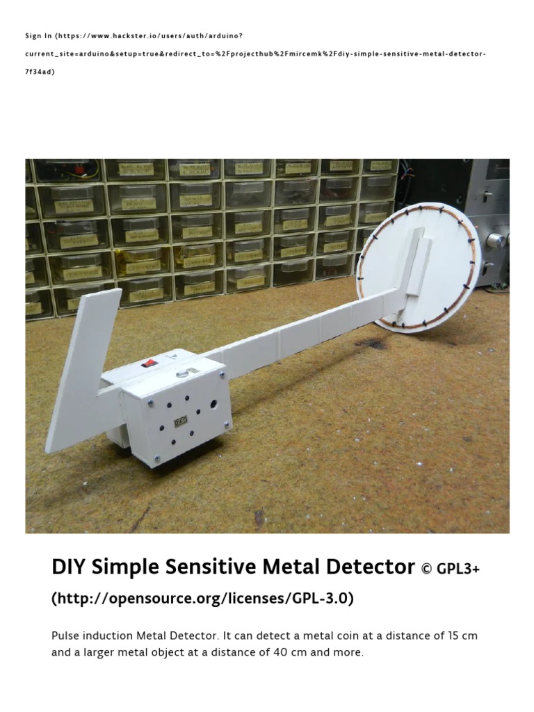 Diy Simple Sensitive Metal Detector Arduino Project Hub Pdf