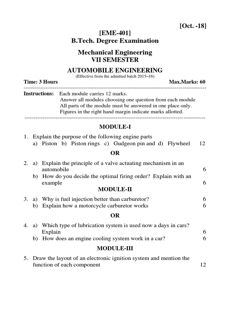 Automobile Engineering | PDF | Transmission (Mechanics) | Piston