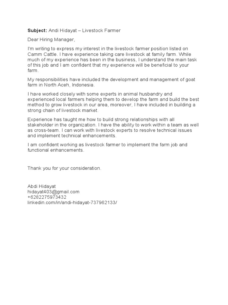 Subject: Andi Hidayat - Livestock Farmer | PDF | Business