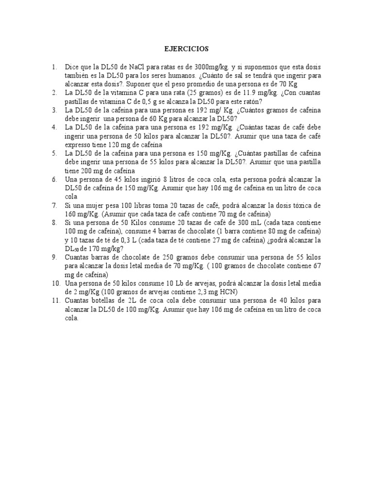 Ejercicios de La DL50 | PDF