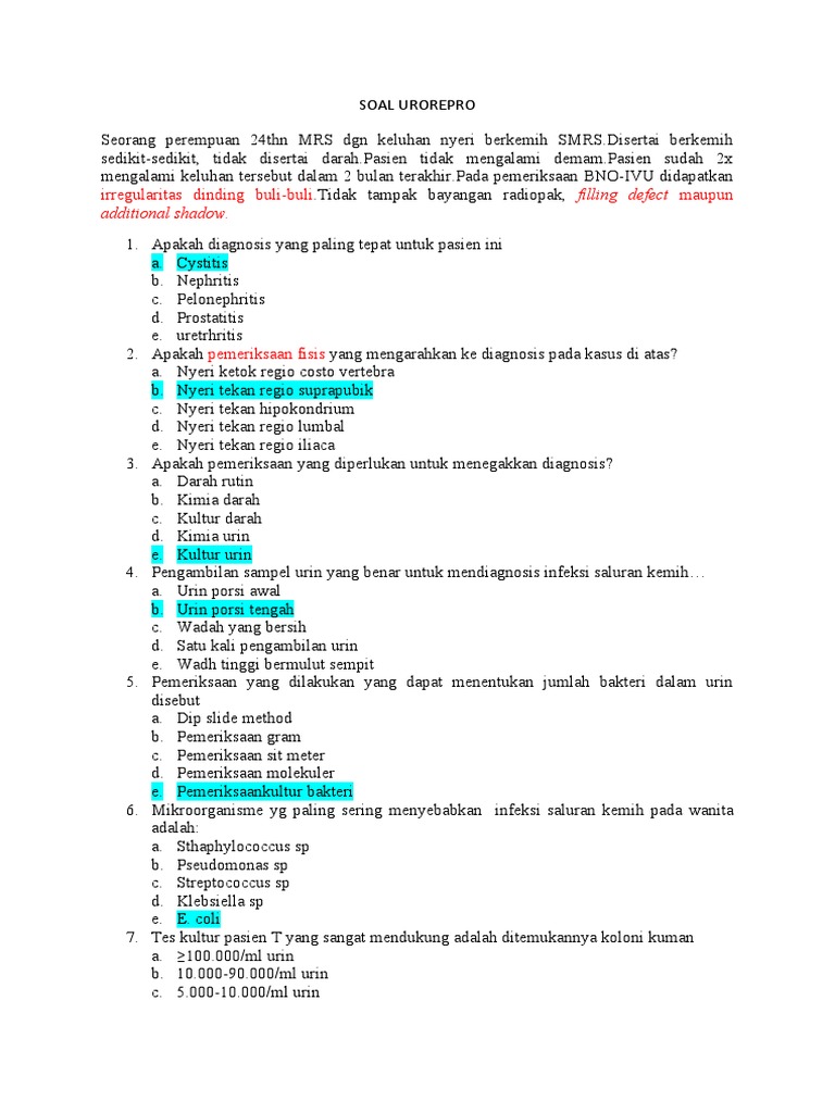 Soal Urorepro Imo | PDF