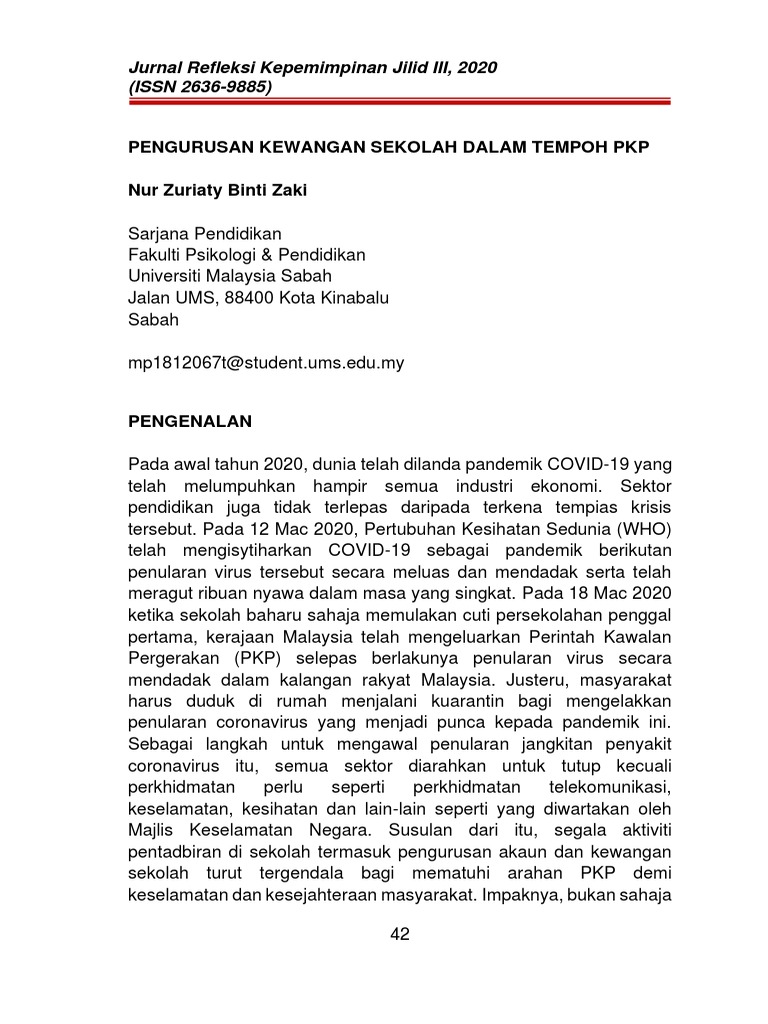 Pengurusan Kewangan Sekolah Dalam Tempoh PKP | PDF