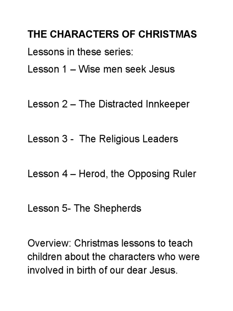 The Characters of Christmas | PDF | Biblical Magi | Nativity Of Jesus
