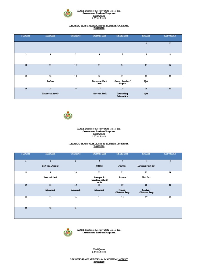 3rd Quarter Learning Plan (ENGLISH 8) | PDF | Academic Term | Semiotics