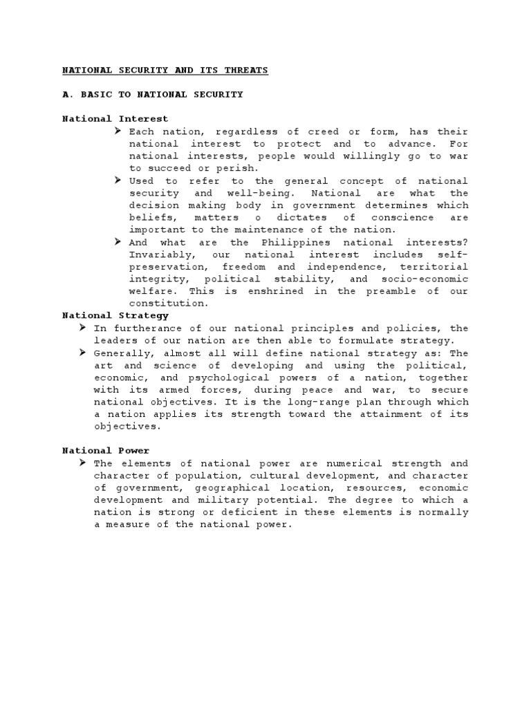 National Security and Its Threats | PDF