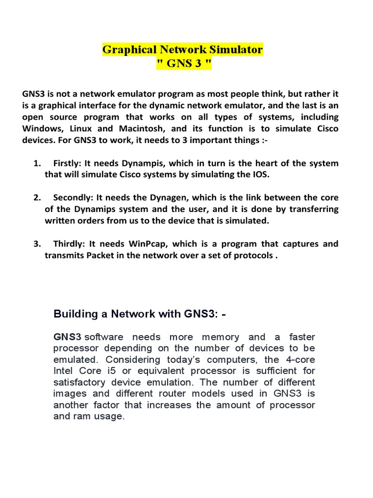 Graphical Network Simulator " GNS 3 " | PDF | Virtualization | Virtual ...