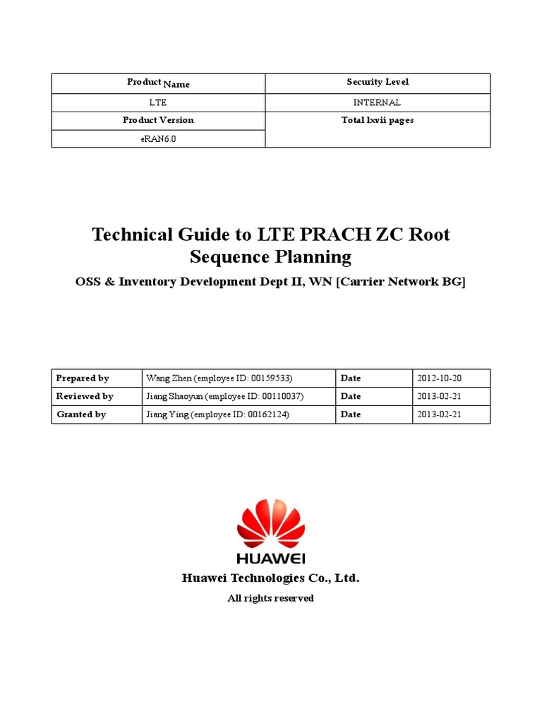 Technical Guide To LTE PRACH ZC Root Sequence Planning | PDF | Lte ...