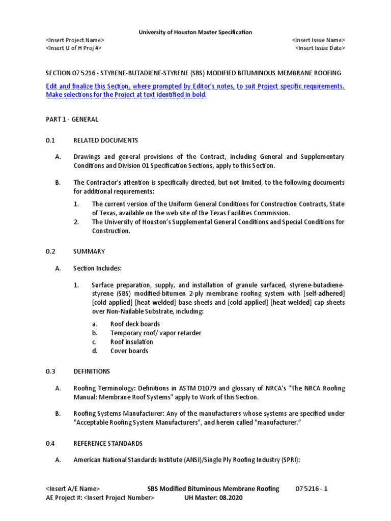 Mod Bit Membrane Roofing 09.2020 | PDF | Economic Sectors | Building ...